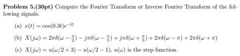 Solved Problem Pt Compute The Fourier Transform Or Chegg