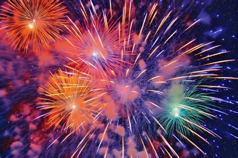 Colorful Fireworks Exploding At Night Against Sky Stock Image Image Of Firework Birthday