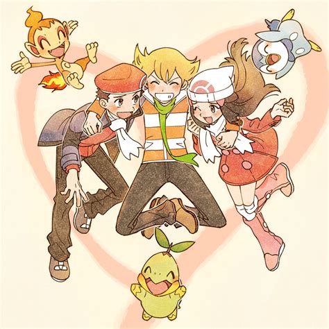 Dawn Piplup Lucas Barry Turtwig And More Pokemon And More Drawn By Gnsn Tori Danbooru