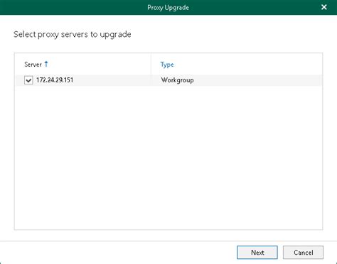 Step 2 Select Backup Proxy Server To Upgrade Veeam Backup For Microsoft 365 Guide