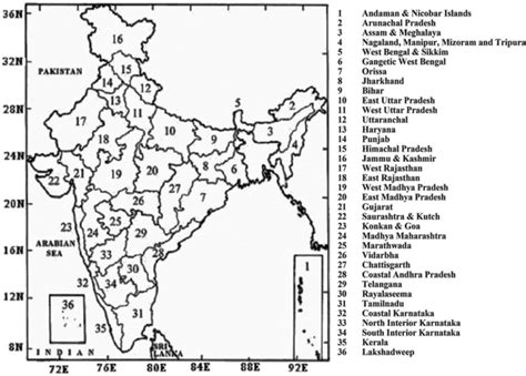 Meteorological Subdivisions Over India As Per Imd Classification Download Scientific Diagram