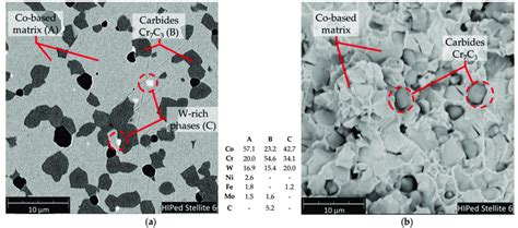 Microstructure Of The Hiped Stellite 6 Alloy A Polished Surface And