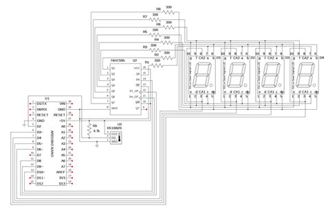 Ds18b20 Thermometer With Arduino And 4 Digits 7 Segment Display