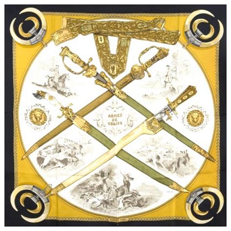 Hermès Silk Square Hunting Weapons Signed Ledoux Ref 735581 Joli Closet