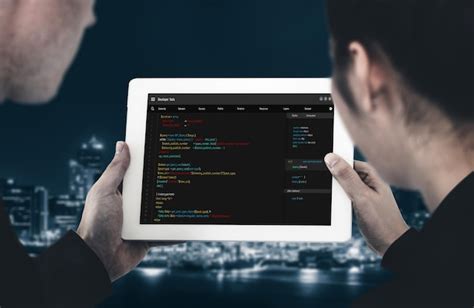 Premium Photo Software Development Programming On Computer Screen For Modish Application