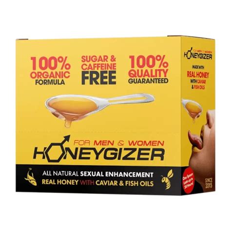 Honeygizer Male Sexual Enhancement Real Honey With Caviar Fish Oils Spoons Royalty