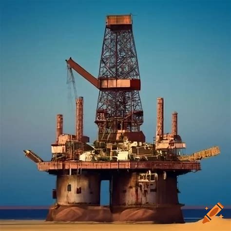 Unique Tower With Caravans Trains And Planes In A Desert Oil Rig