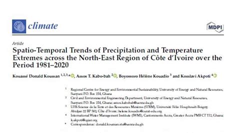 Spatio Temporal Trends Of Precipitation And Temperature Extremes Across