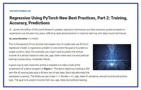 Vsm Nov 2022 Regression Part 2 Splash James D Mccaffrey