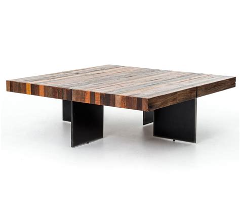 Bina Alec Industrial And Rustic Square Coffee Table Zin Home