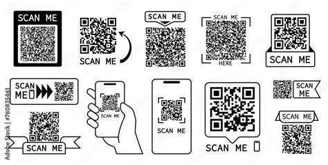 Qr Code Scan Barcodes Codes For Online Payments Or Info Find And Scanning Phones Web App Ui
