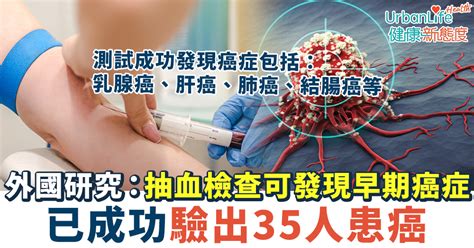 癌症檢查研究抽血檢查可發現早期癌症 已成功驗出35人患癌