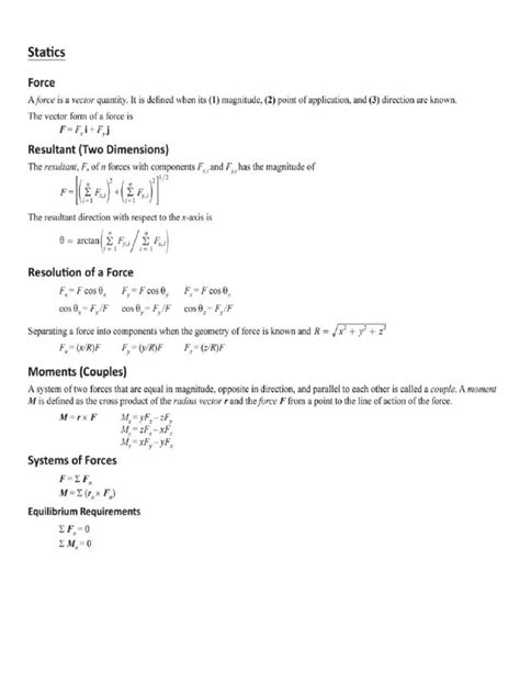 Dynamics And Statics Notes Pdf