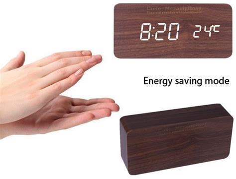Wood LED Clock With Voice Control
