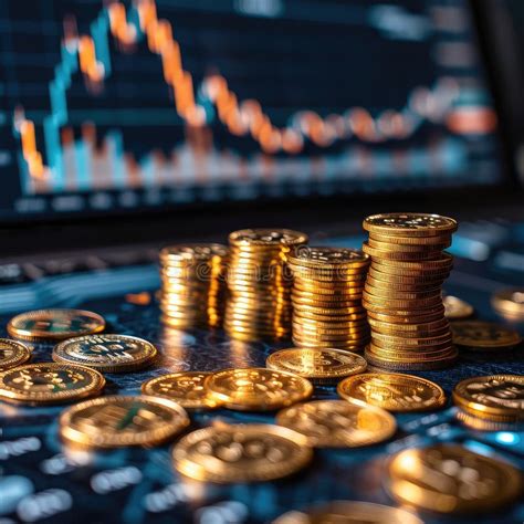 Financial Growth Concept Golden Graph Of Stock Money Investment And Wealth On Market Background