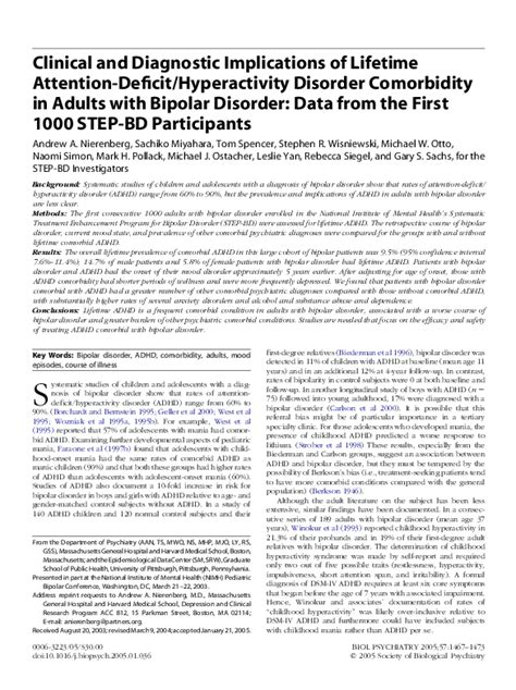 Pdf Clinical And Diagnostic Implications Of Lifetime Attention