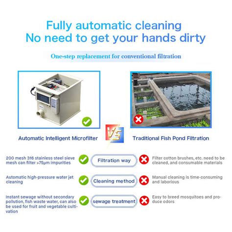 Qihang Ras 5m³h Koi Pond Filtration System With Rotary Drum Filter Oem