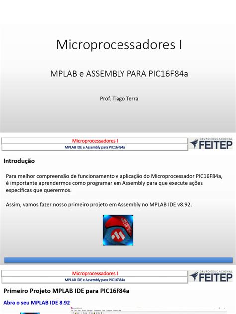 Microprocessadores 03 Mplab E Assembly Para Pic16f84a Pdf