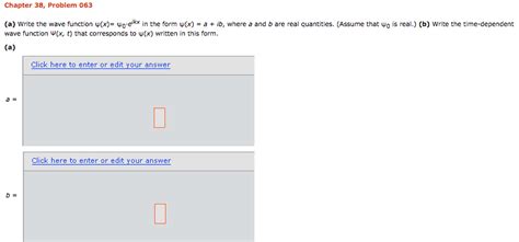 solved chapter 38 problem 063 a write the wave function