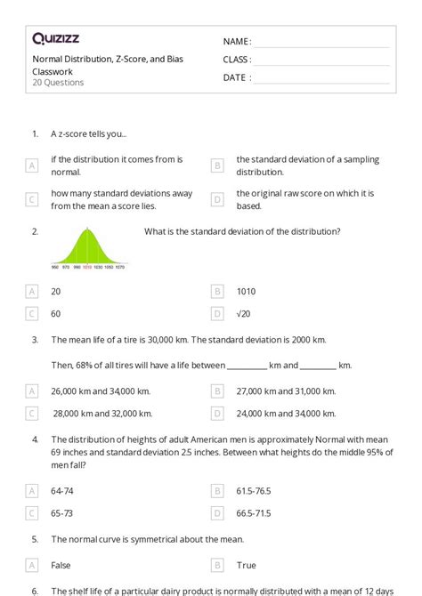 Mastering The Bell Curve The Indispensable Role Of Normal Distribution Worksheets