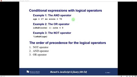 Js Logical Operators Youtube