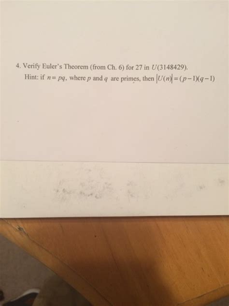 Verify Euler S Theorem From Ch For In Chegg