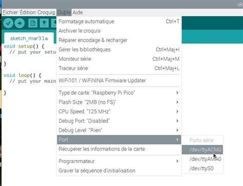 Utiliser Raspberry Pi PICO Avec L IDE Arduino Sur PI400 Framboise 314