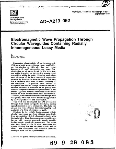Pdf Electromagnetic Wave Propagation Through Circular Waveguides Containing Radially