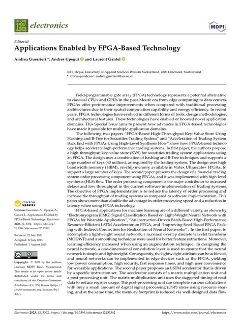 Applications Enabled By Fpga Based Technology Pdf Field Programmable Gate Array Computing