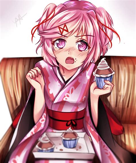 Natsuki Wearing A Kimono Is Slightly Embarrassed By Yayachann On Deviantart R DDLC