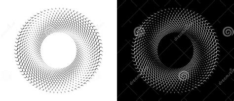 Modern Abstract Background Halftone Semicircles In Circle Form Round Logo Design Element Or
