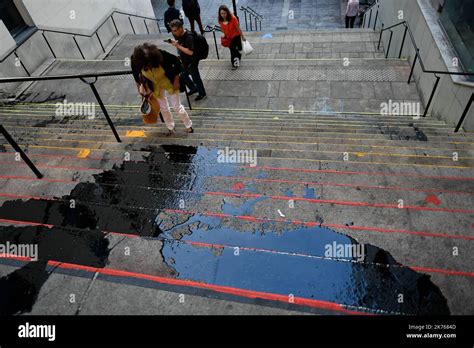 Tar Was Dumped On The Rainbow Steps Of The Lgbt Flag In Nantes France