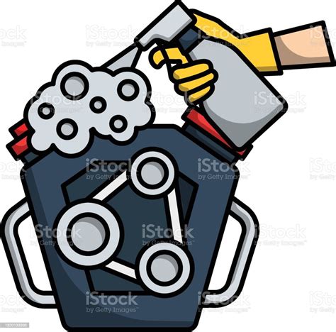 자동차 엔진 청소 Diy 개념 엔진 베이 벡터 색상 아이콘 디자인 흰색 배경에 공대 자동차 청소 서비스 기호 차량 소독 표지판 카 디테일링에 대한 스톡 벡터 아트 및 기타