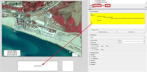 Make A Layout Label Display An Attribute Value From A Shapefile Which Overlaps With The Center