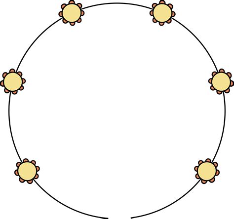 Circle Frame Decoration Element With Flowers Clip Art 22166942 Png