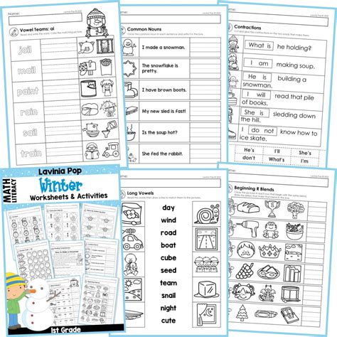 Winter 1st Grade Worksheets And Activities No Prep First Grade