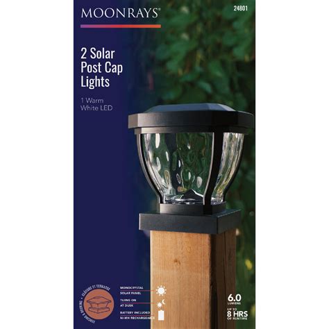 Moonrays Black Smd Led Solar Post Cap 2 Pack Do It Best