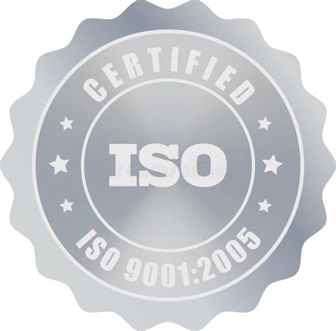 Iso Seal In Silver Iso Stamp Certified Company Certificate Iso 90012005 Quality