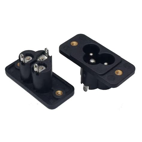 Iec C6 Panel Mount Plug Adapter Power Connector Socket