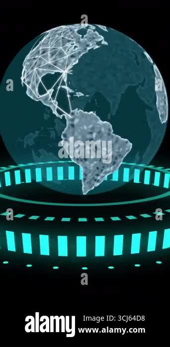 Animation Of Data Processing Over Globe Global Artificial Intelligence