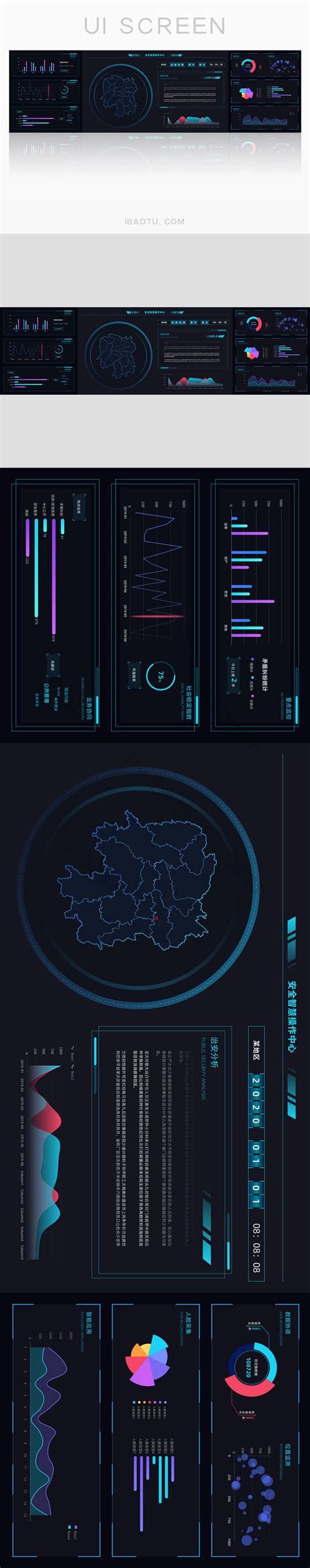 Large Scale Data Visualization Screen Of The Smart Operation Center