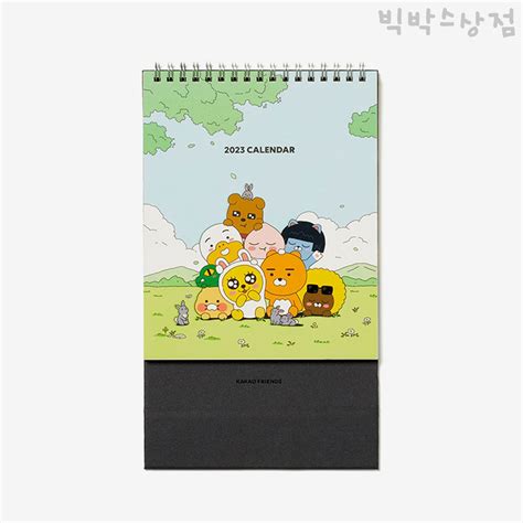 카카오프렌즈 2023 탁상용 캘린더 달력 1p 데스크 회사 연말 단체 선물 깔끔 메모 라이 홈플러스 택배배송