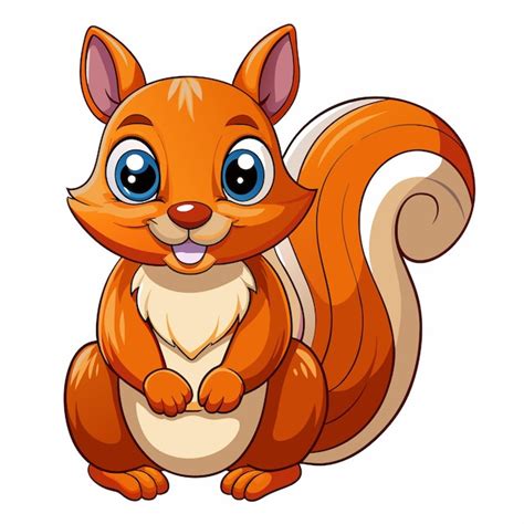 La Ardilla De Aberts Se Sienta En El Vector Kawaii Vector Premium