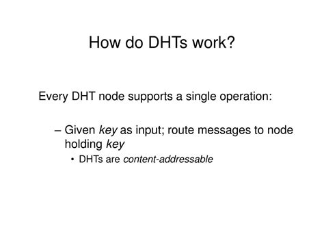 Ppt Dhts And Their Application To The Design Of Peer To Peer Systems