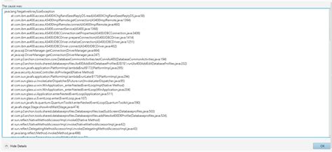 Ibm Midrange As400 Db Connectivity Issuenegativearraysizeexception