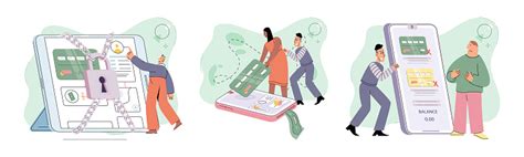 Hacker Activity Big Set Hacking Computer Phishing Account Cyber Attack On Personal Data向量圖形及更多