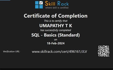 Sql Skillrack Programmingjourney Lifelonglearning Umapathy T K