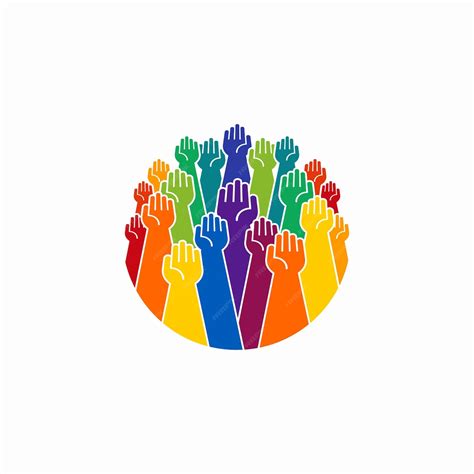 Premium Vector Unity Hand Logo Design Template Premium Vector Unity Hand Logo Design Template