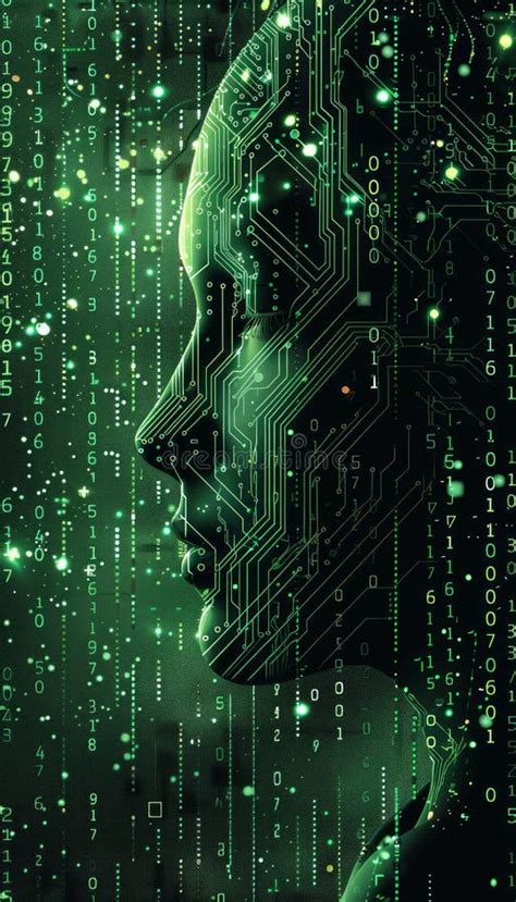 Futuristic Digital Face With Binary Code A Visual Representation Of Artificial Intelligence