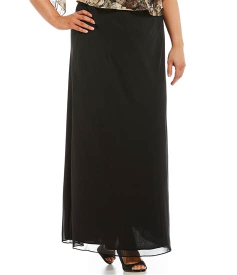 Plus Size Chiffon Maxi Skirt